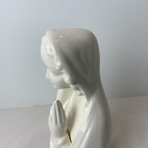 VTG Handmade 1960’s White Ceramic Praying Madonna Statue Bust Signed “Grace” | eBay