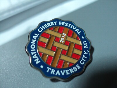 '18 National Cherry Festival Lapel Pin Weaving Basket Pattern Traverse ...