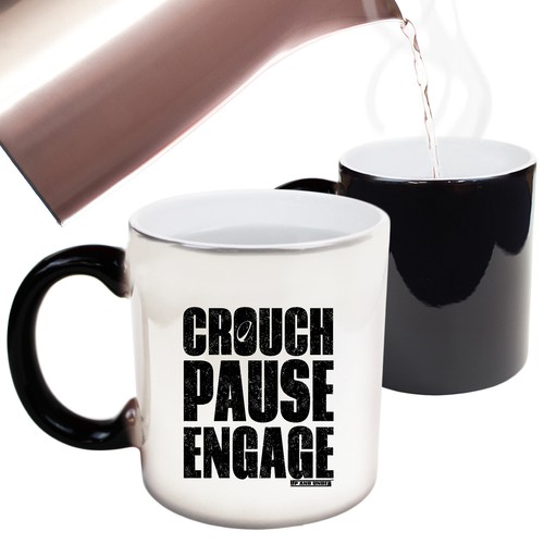 Rubgy Crouch Pause Engage Funny Mugs Novelty Colour Changing Mug Gift ...