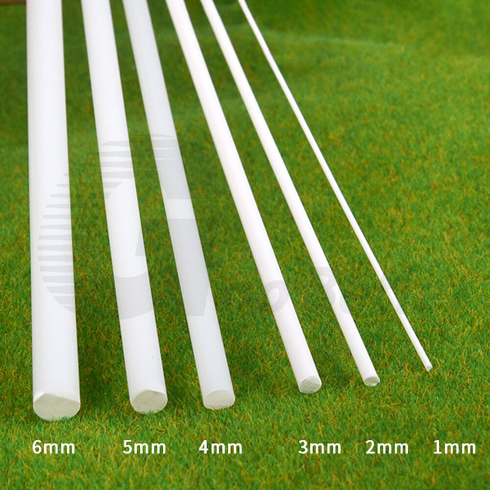 Ø 0.5mm-10mm Solid Round ABS Plastic Rod Bar White Length 250mm Model ...