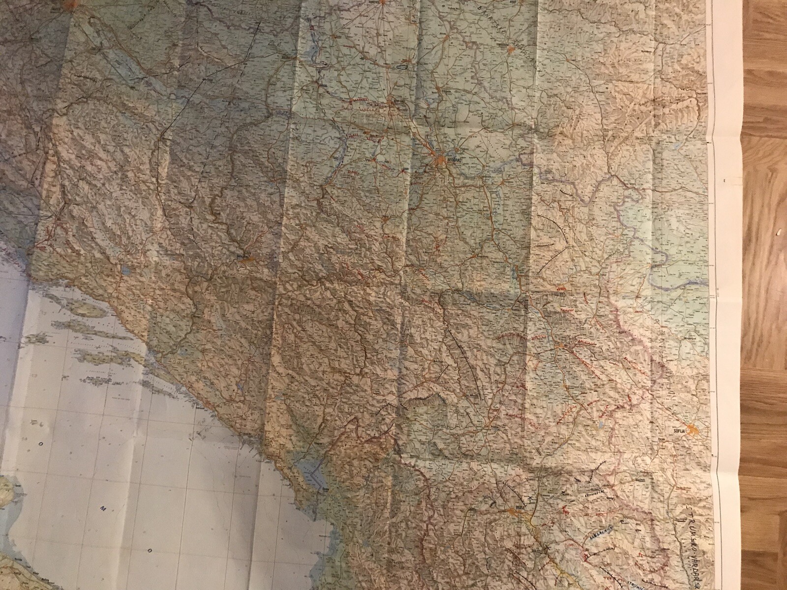 BIG VINTAGE MILITARY JNA MAP YUGOSLAVIA RV-PVO YUGOSLAV AIR FORCE ...