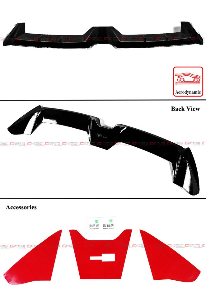 FOR 2021-2024 Toyota Sienna MC Style Gloss Black Rear Roof Spoiler Wing ...