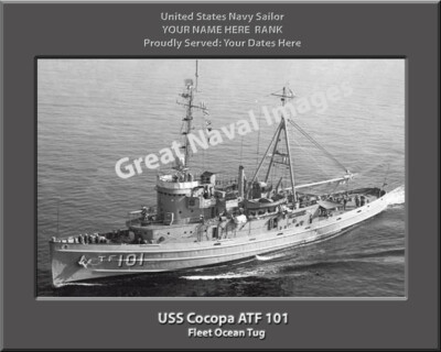 USS Cocopa ATF 101 Personalized Canvas Ship Photo Print Navy Veteran ...