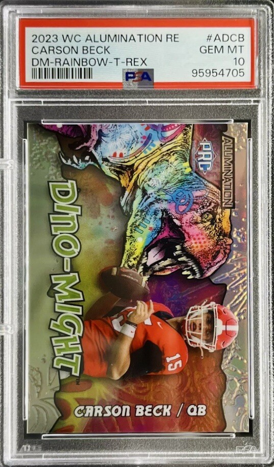 2023 Wild Card Dino-Might Rainbow 17/50 Carson Beck #ADCB PRC PSA 10 ...