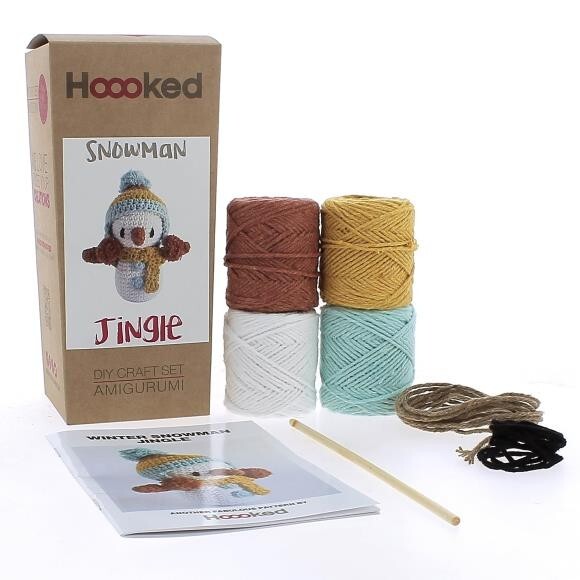 Amigurumi Crochet DIY Kit - Winter Snowman Jingle - Hooked | eBay