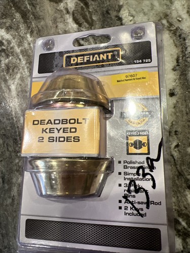 Defiant Deadbolt Keyed 2 Sides - 154 725 | eBay