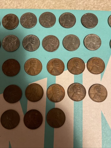 Old US American (48) Coin Lot Indian Head Cent Buffalo V Nickel Steel ...