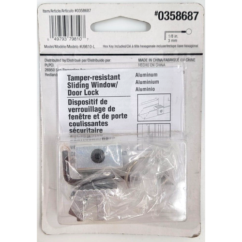 Gatehouse Tamper Resistant Aluminum Sliding Window Locks 0358687 2 Pk ...