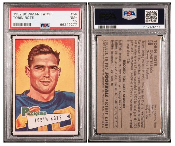 1952 Bowman Large Tobin Rote #56 PSA 7.5 NM+ Low Pop | eBay