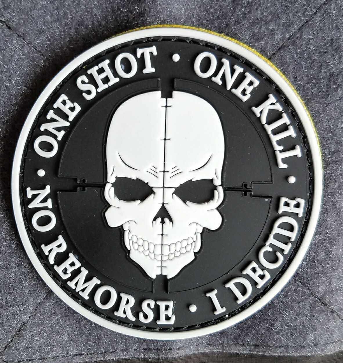3D PVC ONE SHOT ONE KILL NO REMORSE I DECIDEP RUBBER HOOK LOOP PATCH ...