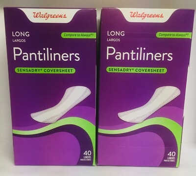 2-Pack Walgreens Pantiliners 40 Long Liners (80 Ct Total) | eBay