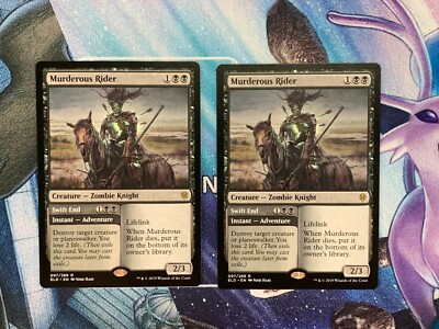 MTG Magic The Gathering x2 Murderous Rider Rare Throne of Eldraine 97/ ...