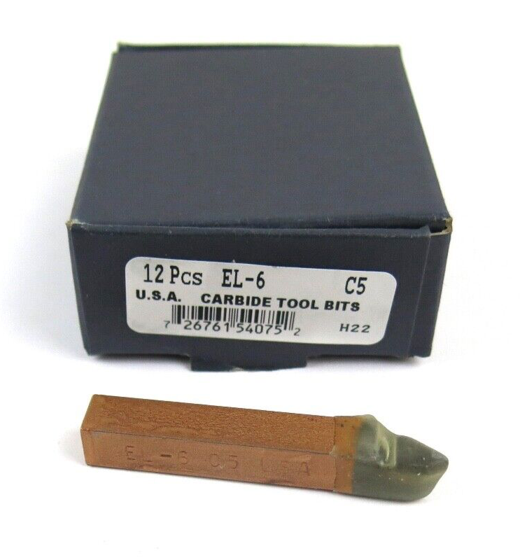 12pcs ACT EL-6 C5 Grade Carbide Brazed Lathe Tool Bits LH 60° Angle 3/8 ...