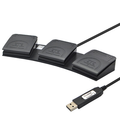 Push to Talk USB Triple Foot Switch 3 Pedals MIDI Music Control PC ...