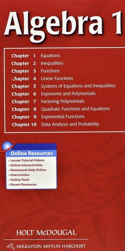 HOLT MCDOUGAL ALGEBRA 1 By Edward B Burger & David J Chard... Hardcover ...