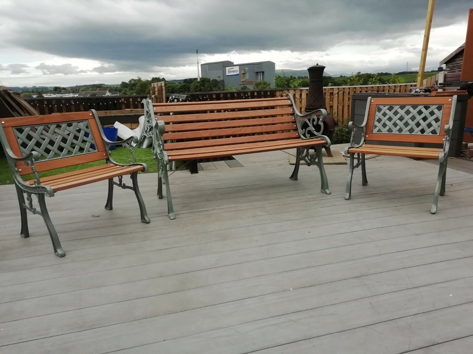 Replacement Sapele Hardwood Garden Bench Slats 1.22m 4 ft x 20mm 35 ...