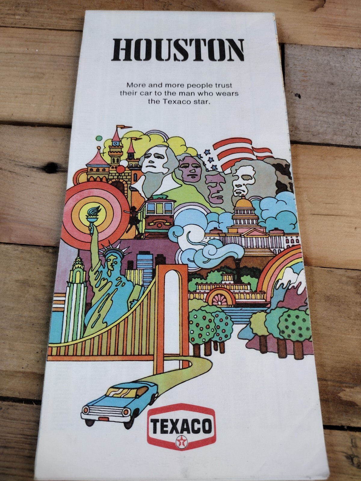 Texaco Gas 'Houston' Texas City Street Travel Road Map, Paper GPS~1972 ...