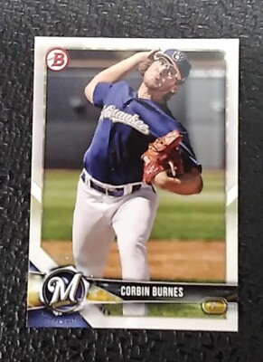 2018 Bowman Prospects #BP132 CORBIN BURNES Rookie Card RC Milwaukee ...
