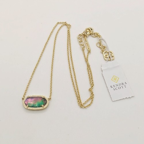 New Kendra Scott Elisa Pendant Gold Necklace in Lilac Abalone | eBay