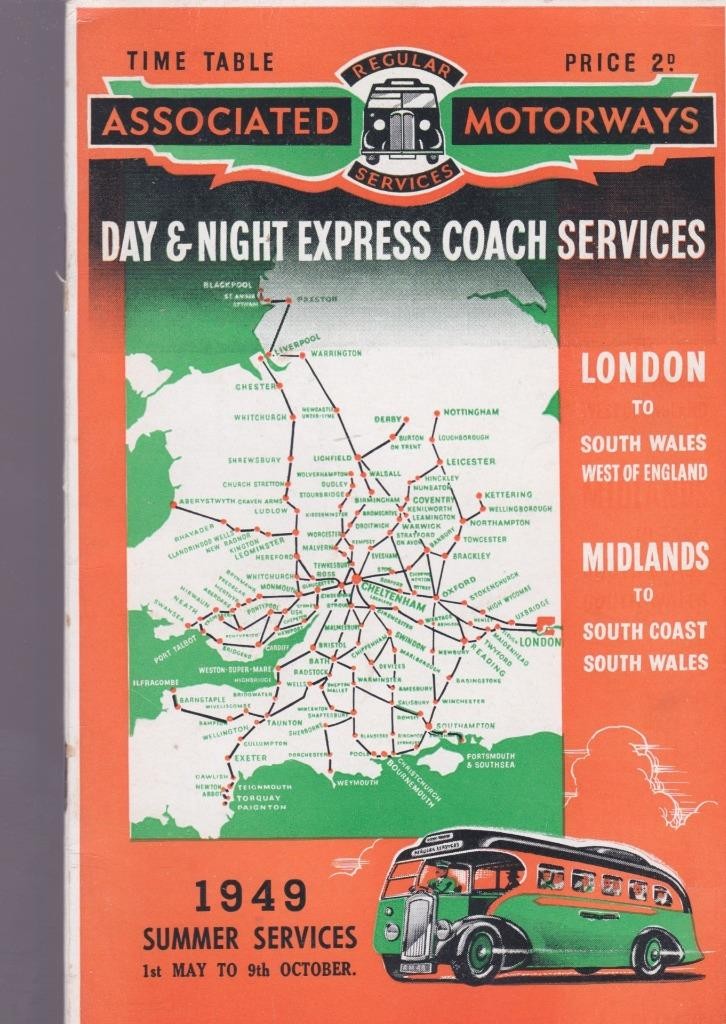 ASSOCIATED MOTORWAYS BUS TIMETABLE BOOK MAY 1949 | eBay UK