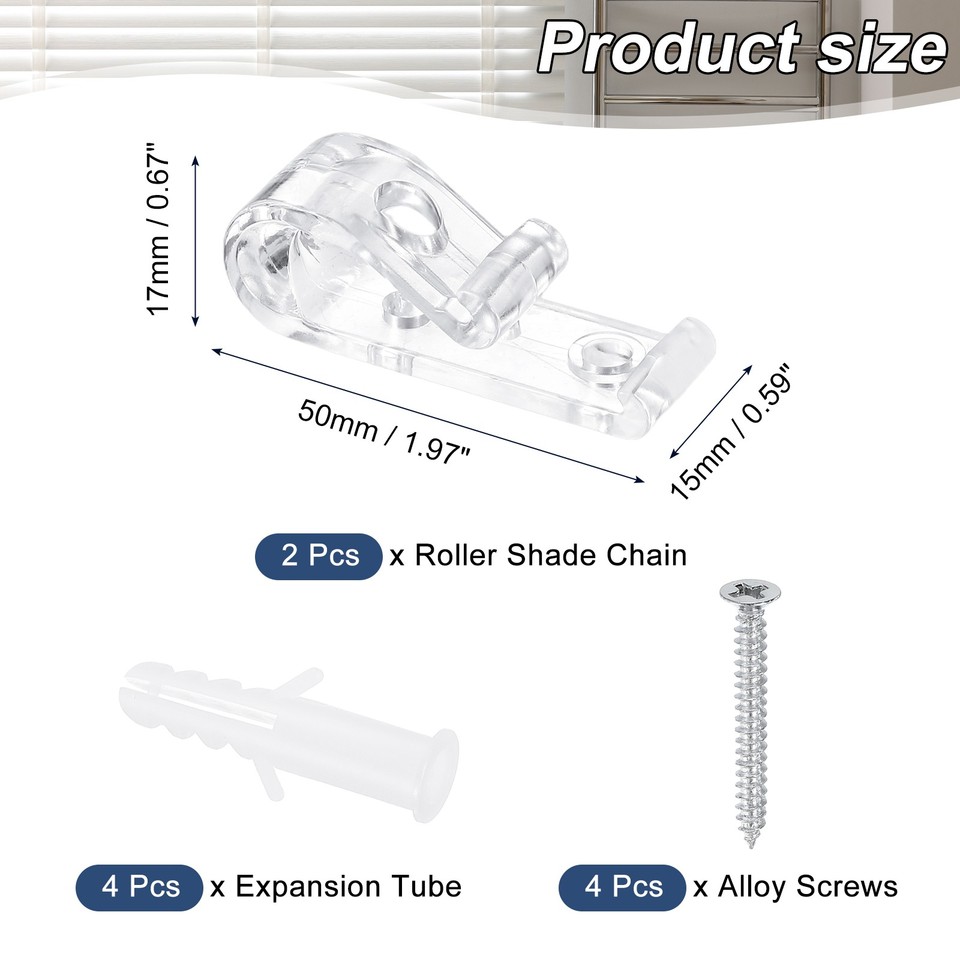 2Pcs 50x15mm Roller Shade Chain and Cord Hold Down, Blinds Chain Hook ...