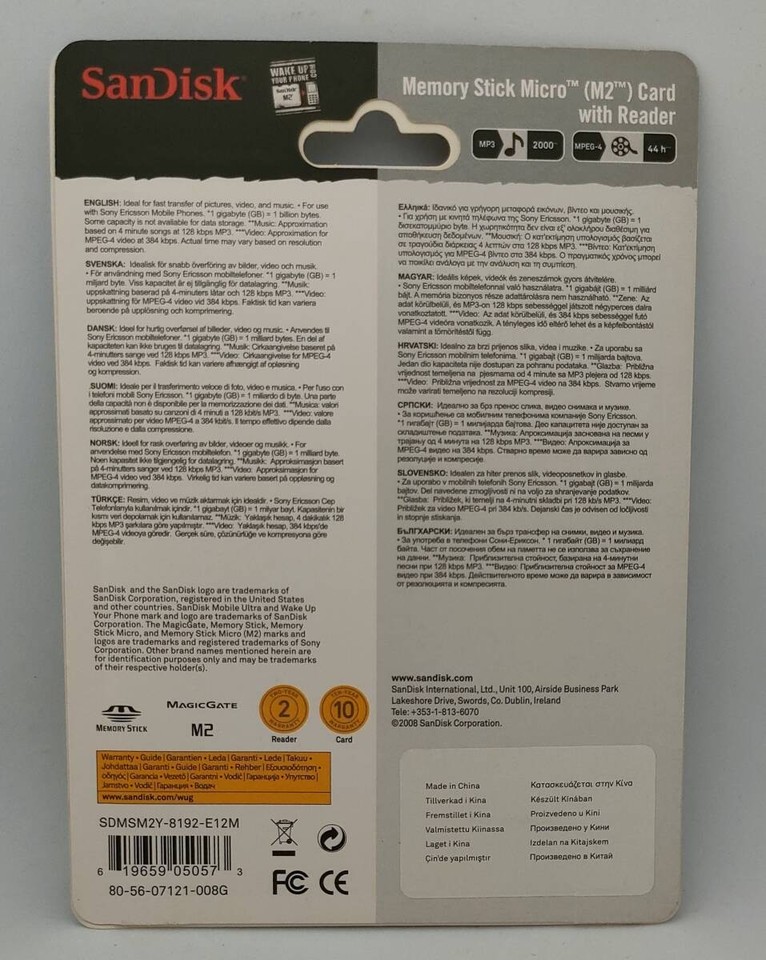 SanDisk Memory Stick Micro M2 8GB with USB Reader for PSP Go | eBay UK