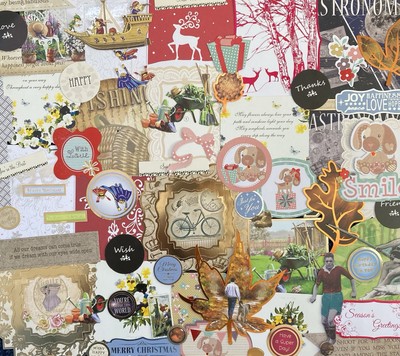 BRILLIANT BUNDLE 80 CARD TOPPERS + GREETINGS PLUS 100 PATTERNED PAPER ...