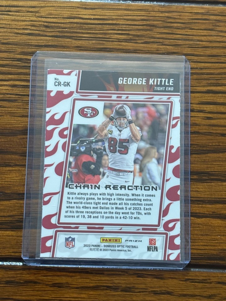 George Kittle 2024 Optic Silver Holo Chain Reaction 49ers | eBay