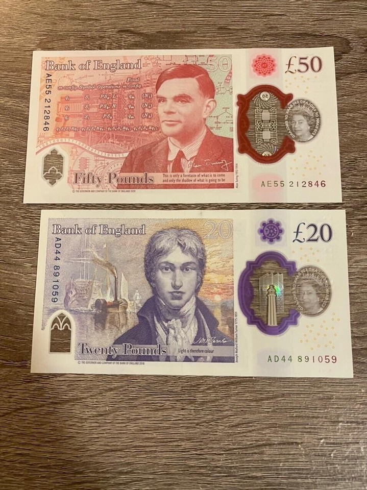 England Banknote £5+£10 Pounds Queen Elizabeth II. 5-10 British Pound ...