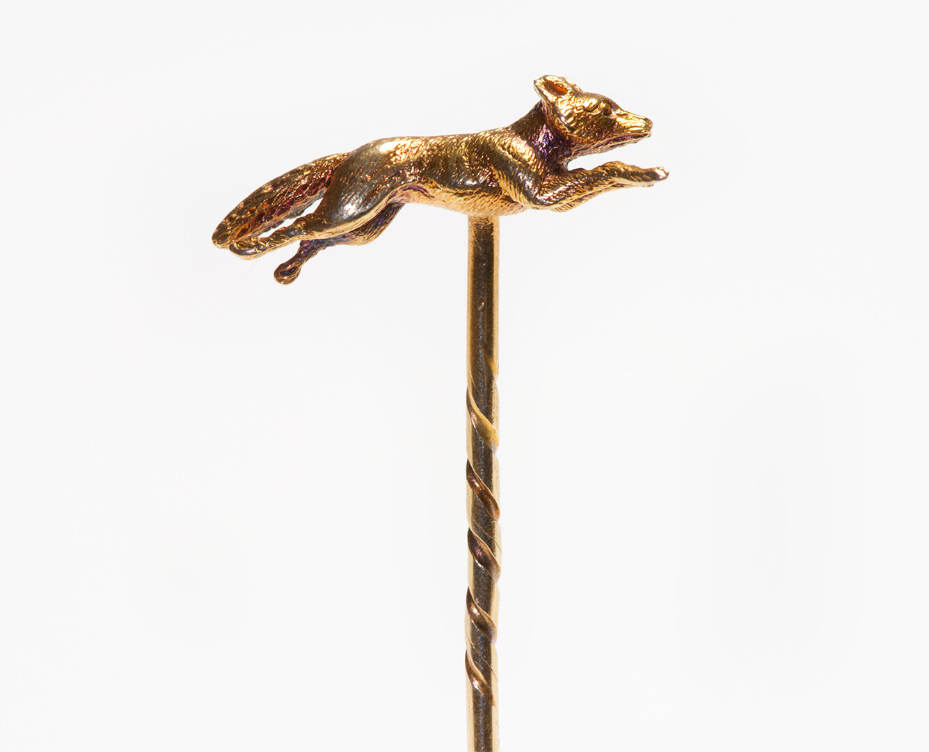 Antique Gold Fox Stick Pin - Gem