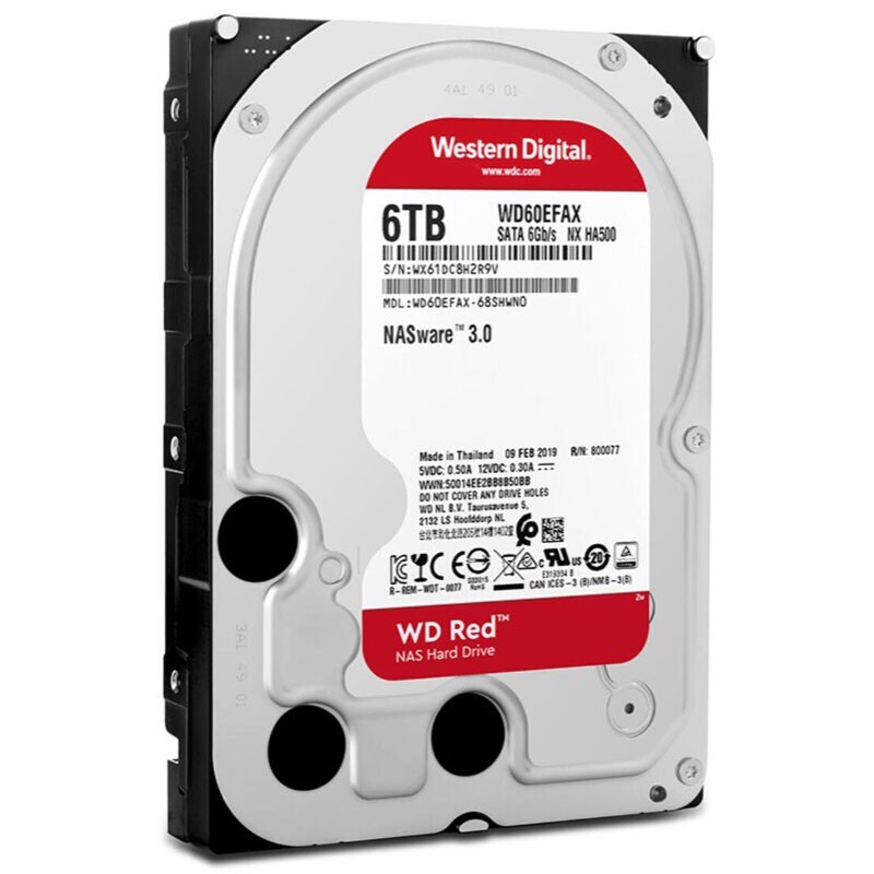 Western Digital 6TB WD60EFAX Red 5400 RPM NAS SATA 3.5" Internal Hard ...