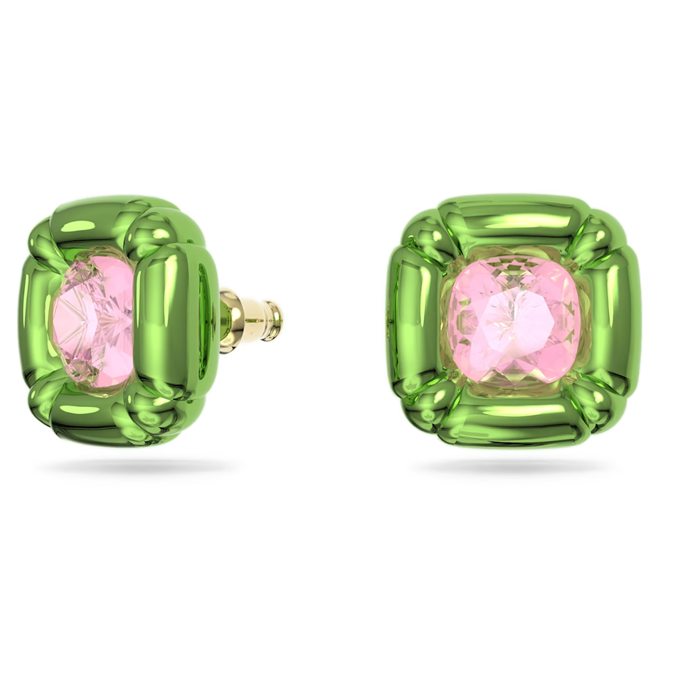 Swarovski Dulcis Stud Earrings Pierced Green Pink #5600778 New ...