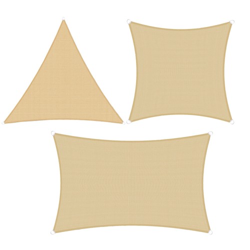 Rctangle Sun Shade Sail 190GSM 98% UV Extra Heavy Duty Triangle Shade ...