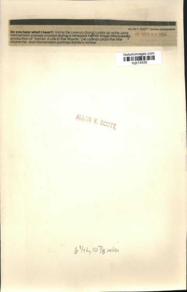 1994 Press Photo Victor De Lorenzo and Jane Hannemann of First Stage ...