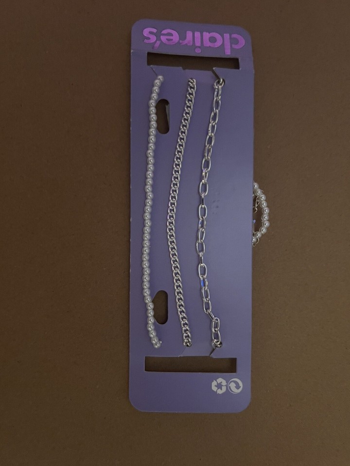 Claire’s Necklace Set of Three (Pearls and Chains necklace) | eBay