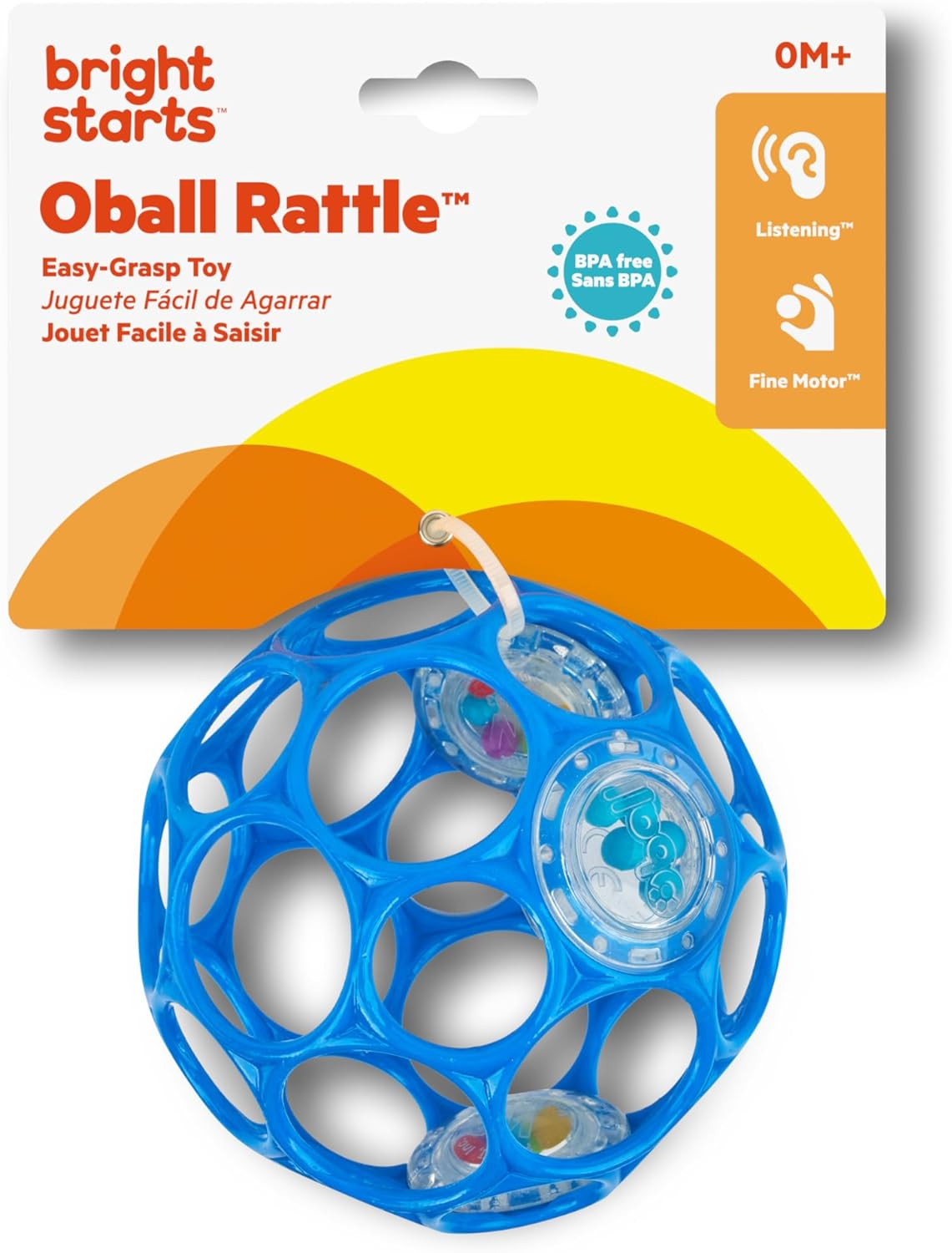 Oball Easy-Grasp Rattle Bpa-Free Infant Toy in Blue, Age Newborn and Up ...