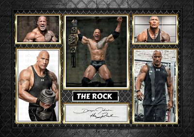 Dwayne "The Rock" Johnson - ORIGINAL A4 Signed PHOTO PRINT MEMORABILIA ...
