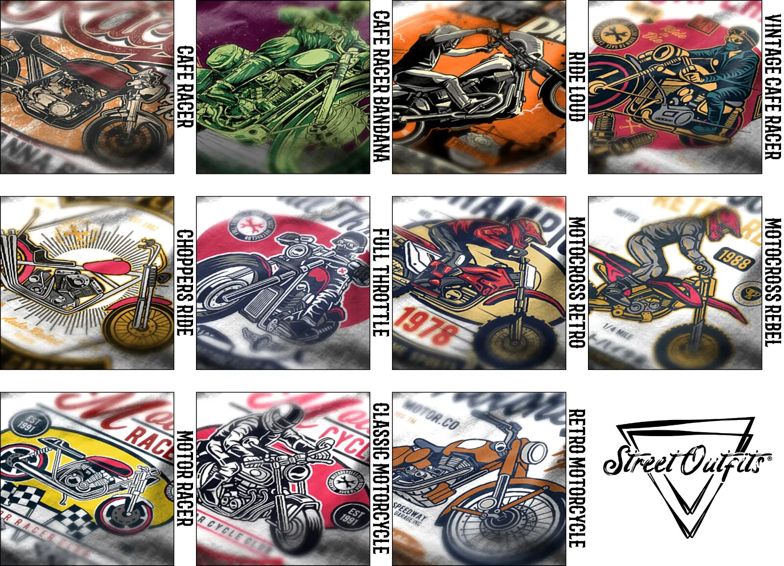 Motorcycle T-Shirt Biker British Bike Motorbike Motor Speed Racing Gift ...
