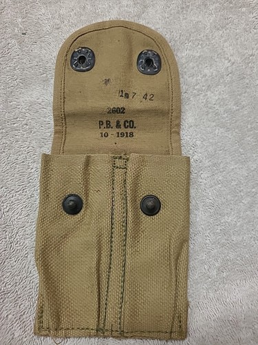 WWI USMC Pattern M1910 Magazine Pouch M1911 Marked: P. B. & Co 1918 ...