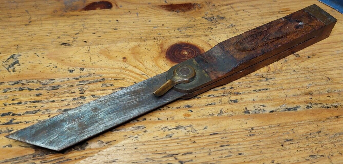 STANLEY T BEVEL. WOOD/BRASS HANDLED, FOLDING, ADJUSTABLE KNIFE. | eBay