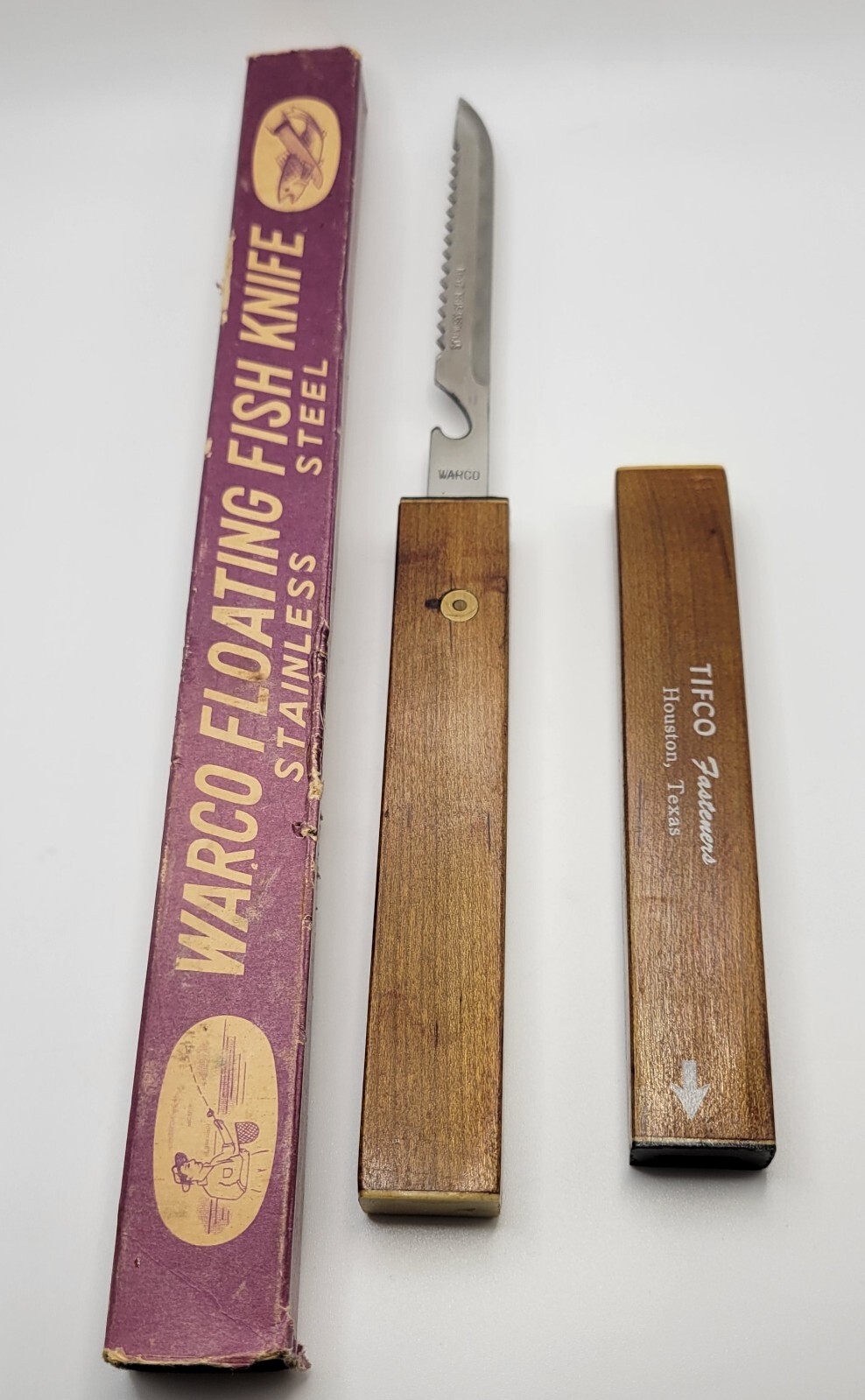 Vintage WARCO.Floating Fish Knife Made In Japan Sharp Tifco fasteners ...