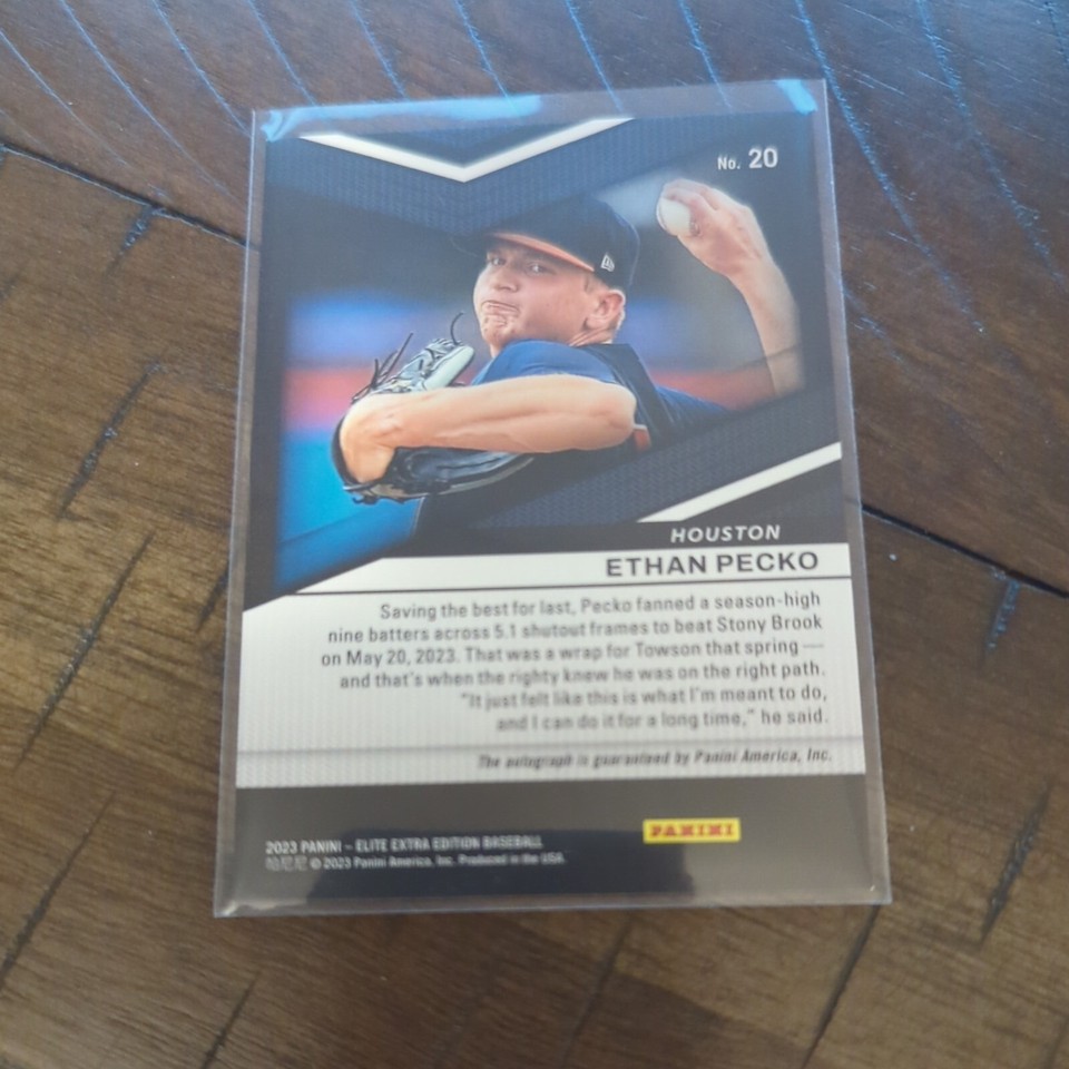 ETHAN PECKO 2023 Panini Elite Extra Edition BASE AUTO #20 Astros | eBay
