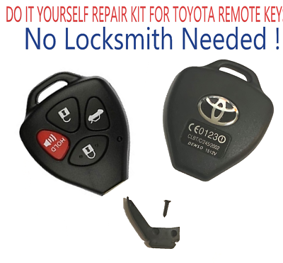 TOYOTA Corolla 2008-2012 Remote Key Shell Repair Kit DIY NO Locksmith ...