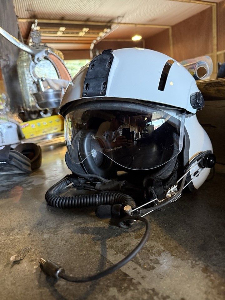 Military Helicopter Pilot Gentex Flight Helmet With Mic + Visors | eBay