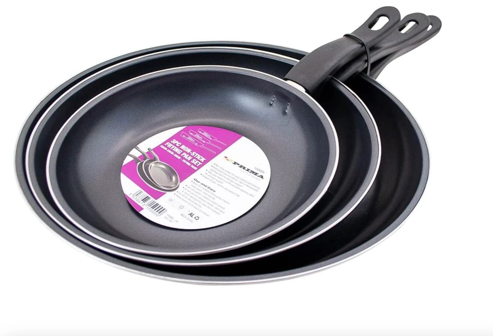 Set of 3 Cast Iron Non Stick Skillet Griddle Cooking Pan Pre-Seasoned ...