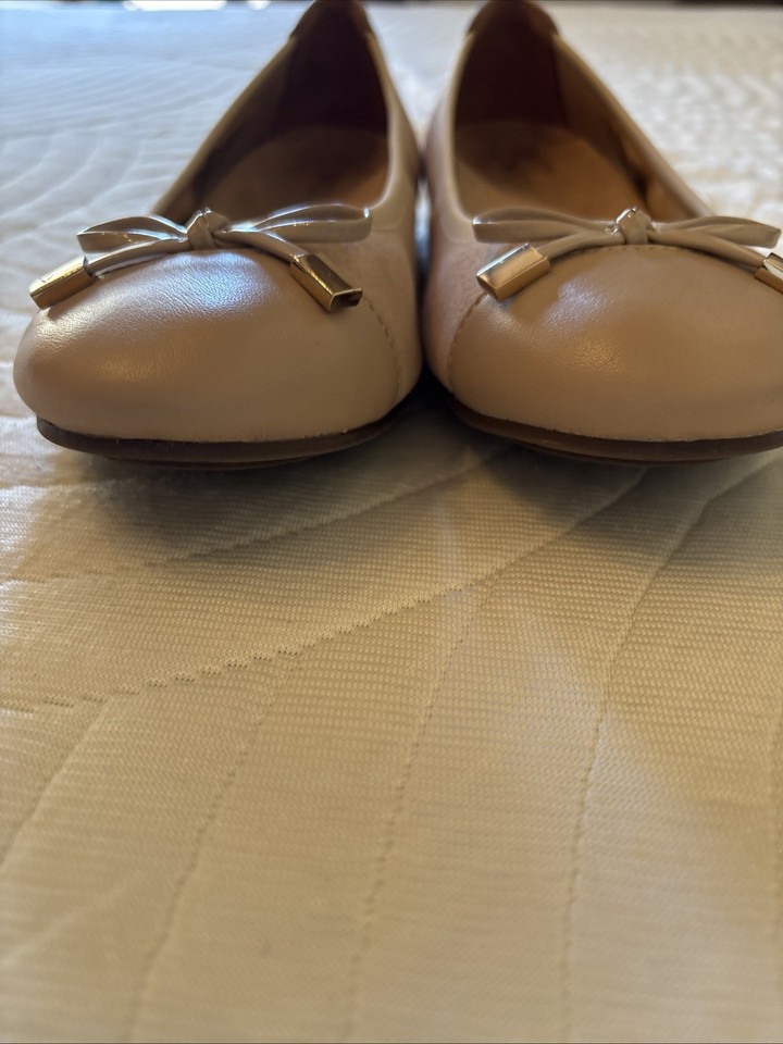 Vionic Women’s Minna Ballet Bow Flats /Sand with Suede Leather Toe ...