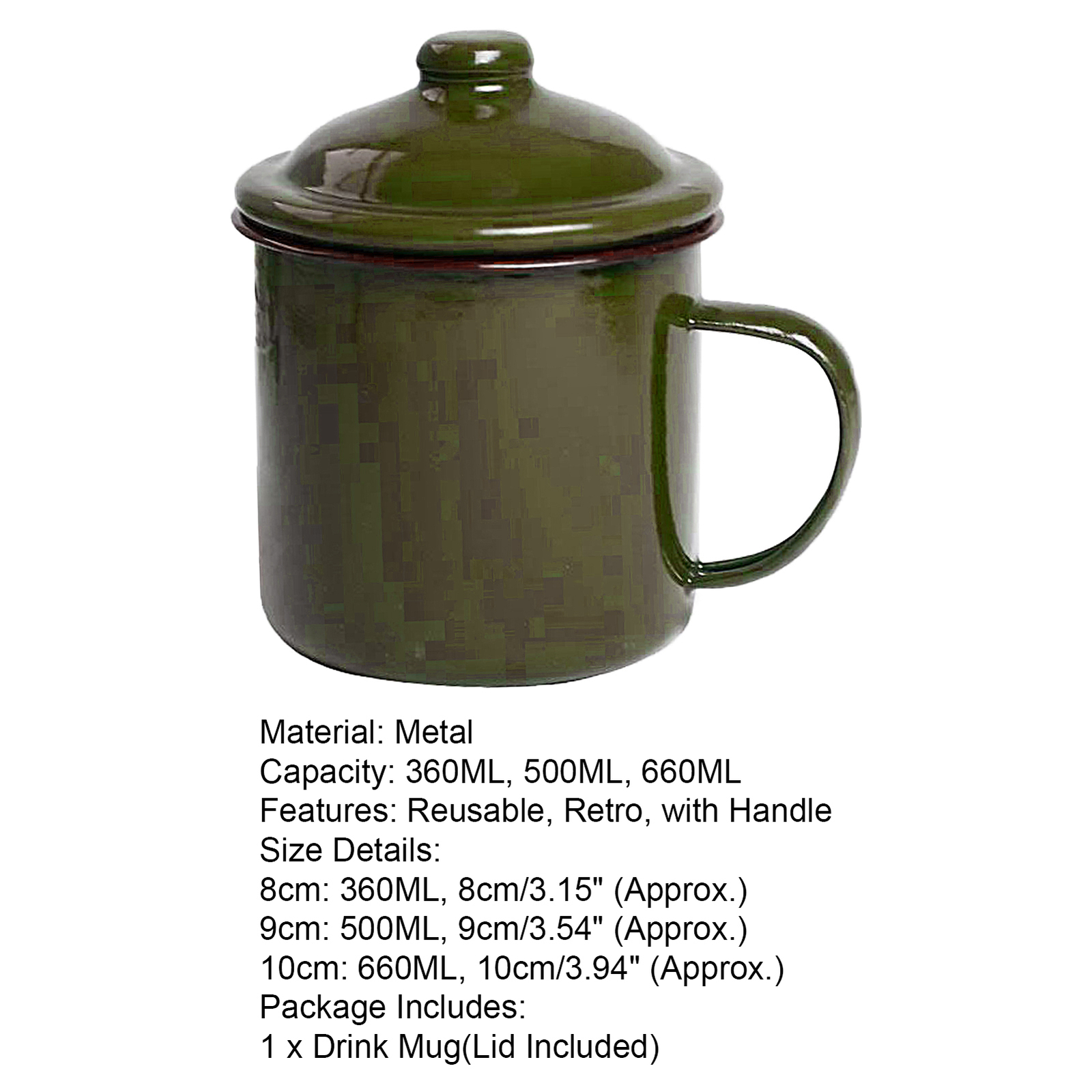 360/500/660ml Water Cup Anti-rust Shatterproof Smooth Surface Drinking ...