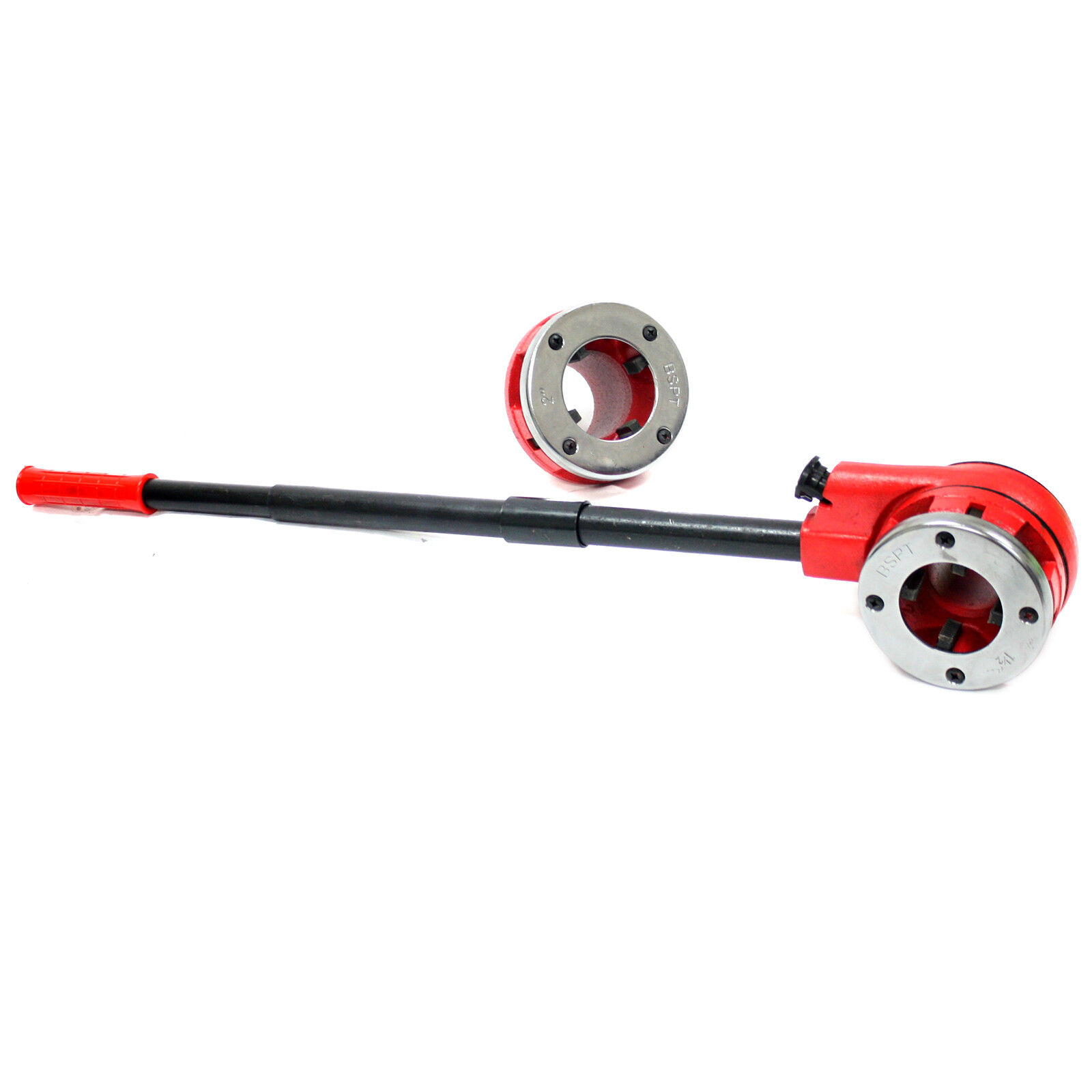 2pc BSPT PLUMBING HAND RATCHET PIPE THREADER 1-1/2" & 2" DIE HEAD ALLOY ...
