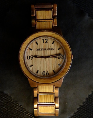 Men’s Original Grain Whiskey Barrel Wood Watch Expresso Color Band 47mm ...