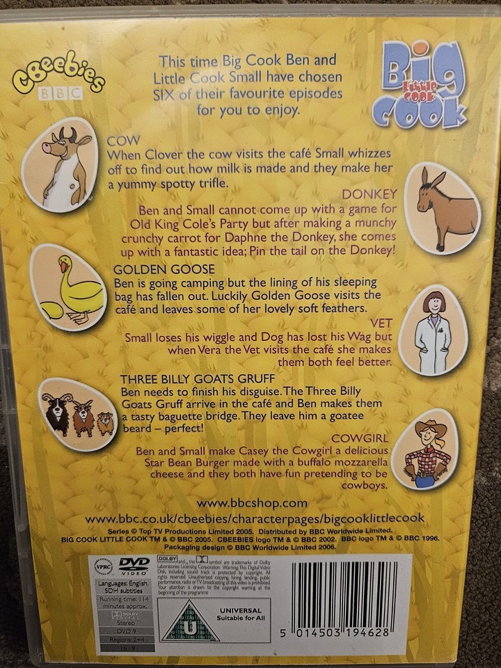 BIG COOK LITTLE COOK FARMYARD FRIENDS DVD 6 EPISODES | eBay UK
